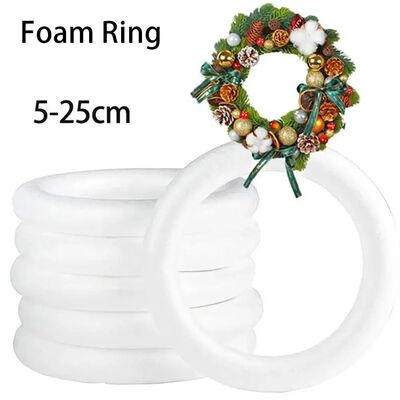 1Pcs 5/7/8/10/12/15/17/20cm White Round Polystyrene Foam Rin