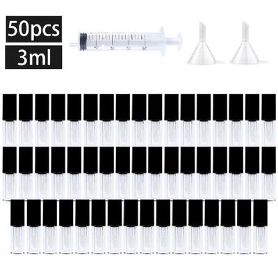 50PCS 3/6/8ML Empty Clear Mini Lip Gloss Tube Refillable Lip