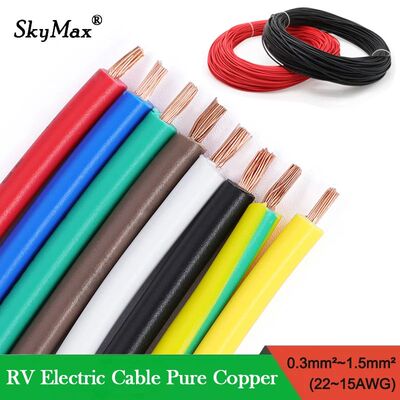 1~20m RV Copper Wire PVC Electrical Extension Cable Single-Core Multi-Stranded Hookup Building Wire