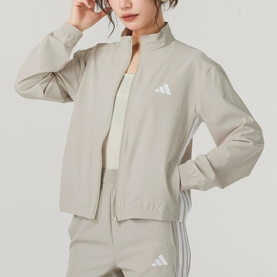 Adidas阿迪达斯女装春季运动服夹克户外防风休闲训练外套JE6173
