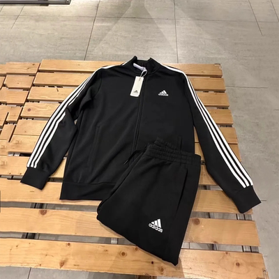 Adidas阿迪达斯春秋立领男女同款经典三条杠外套长裤 IC6766
