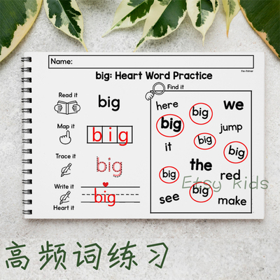 Sight Words英语高频词描红本书写练习本幼儿控笔训练册英语启蒙