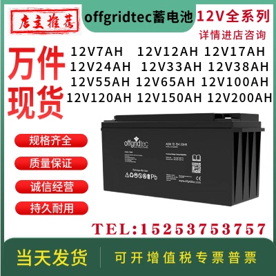 offgridtec蓄电池12V17AH24AH40AH50AH100AH120AH/UPS/EPS/直流屏