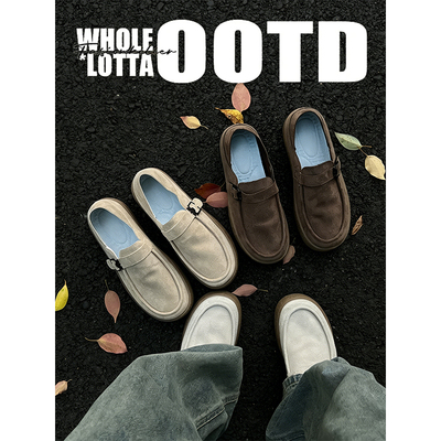 NewRockstarChoppa 一脚蹬复古勃肯鞋男春季厚底休闲可踩跟乐福鞋