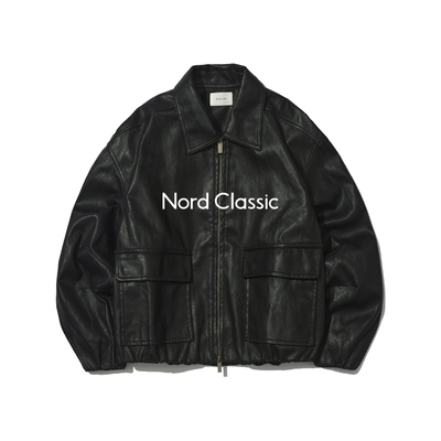 Nord Classic「皮夹克」25秋冬复古休闲宽松纯色翻领皮夹克外套男