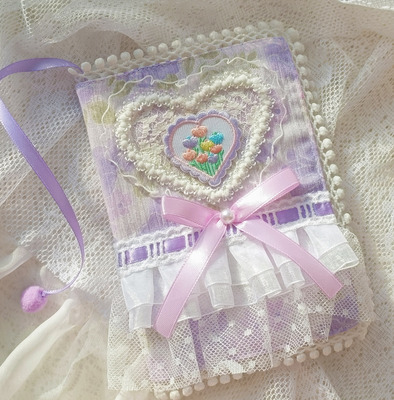 【兔兔手帐铺子】紫色心愿 手作书衣 少女心手帐本 A5 A6 weeks