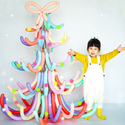 圣诞节气球树幼儿园小学摆件装饰