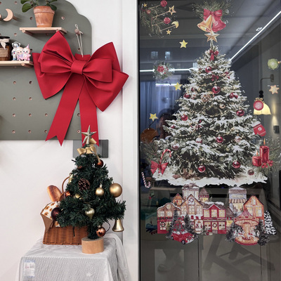 圣诞节大蝴蝶结装饰挂件场景布置