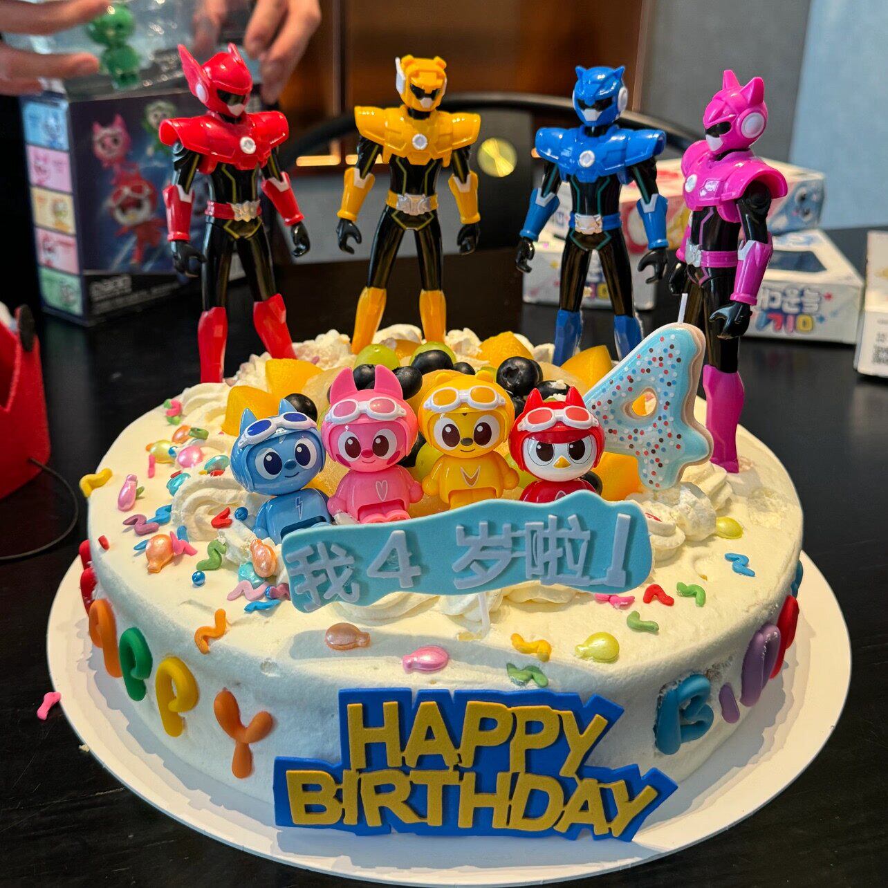 卡通机器人迷你特工队蛋糕装饰儿童男孩生日派对甜品烘焙摆件装扮