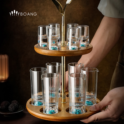 波昂水晶玻璃白酒杯套装含分酒器