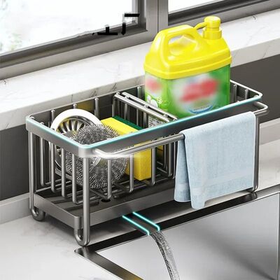 Carbon Steel Sink Sponge Drain Rack Multi-functional Counter