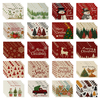 135 Christmas Linen Printed Placemats Western Restaurant Set