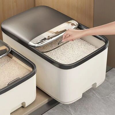 10KG Rice Storage Box Home with Lid Insect Proof Moisture Pr