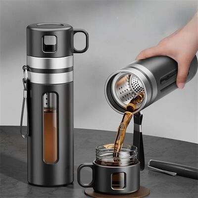 520ML Glass Tea Water Bottle With Tea Infuser High Borosilic
