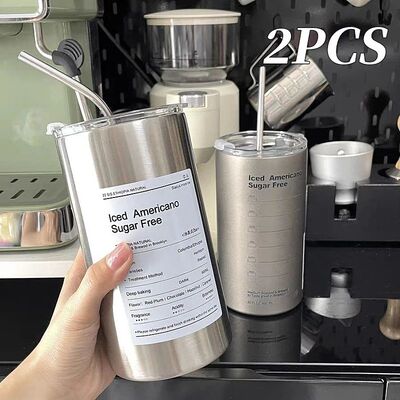 304 Stainless Steel Ice Style Keep Cold Coffee Cup Double Va