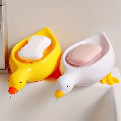 Cute Duck-shaped Soap Tray Self-draining Soap Rack Creative