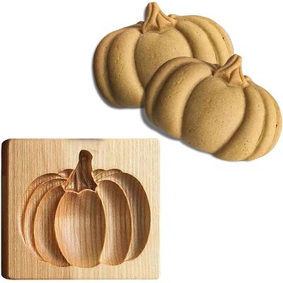 Wooden Cookie Molds for Halloween, 3D Carved Embossed Ginger
