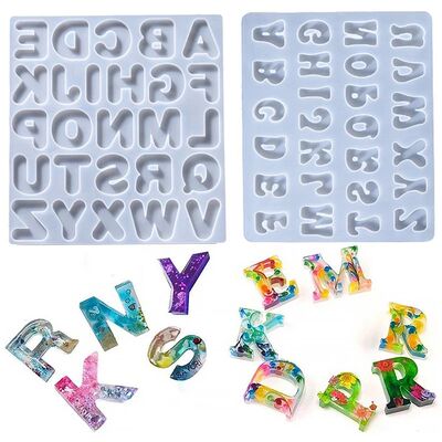 English Alphabet A-Z Epoxy Resin Silicone Mold Letter Number