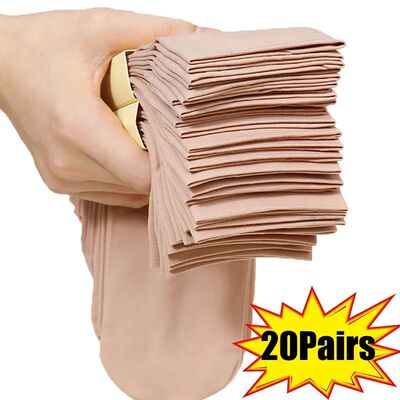 40Pcs=20Pairs Transparent Summer Socks Ultrathin Women Nylon