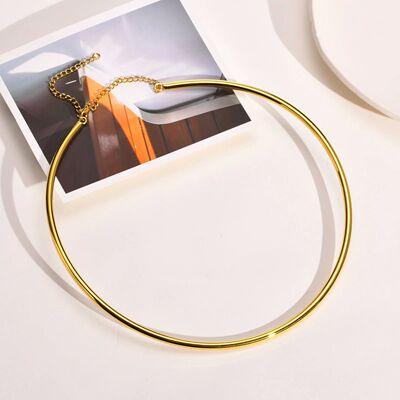 Gold Color Stainless Steel Jewelry Chain Choker Necklace For