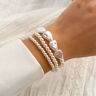 Elegant Multilayer Imitation-Pearl Chain Bracelet for Women