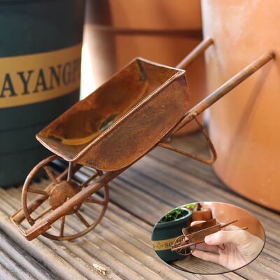 Miniature Wheelbarrow Fairy Garden Metal Tools Vintage Decor