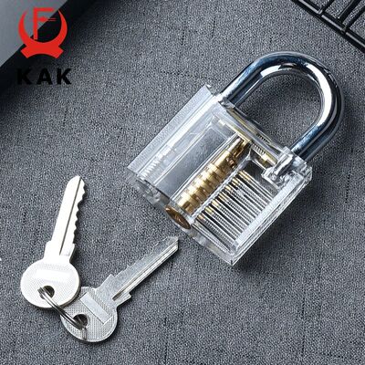 Transparent Practice Padlock with Keys 80x50mm DIY Visible L