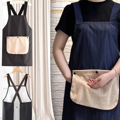 Half-length Kitchen Apron Adult Striped Restaurant Hotel Che