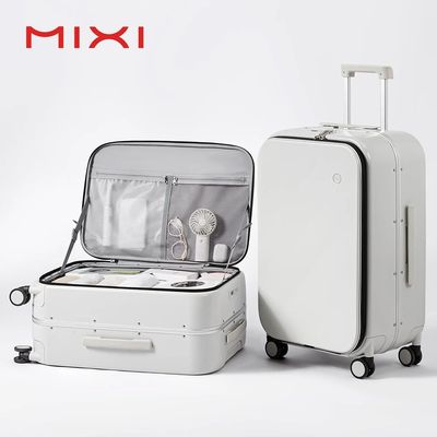 New PC Aluminum Frame Suitcase Front Opening Rolling Travel