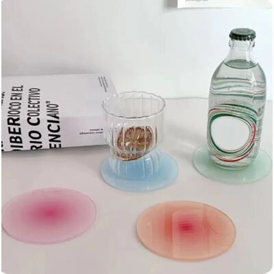 coaster set coasters Gradient Colour Non-slip Acrylic Coaste