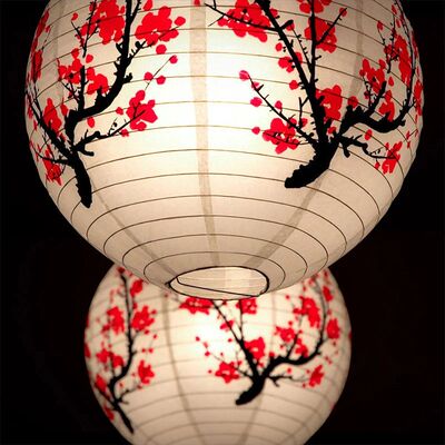 1PC Plum Blossom Paper Lanterns Chinese Style Hanging Lamp O