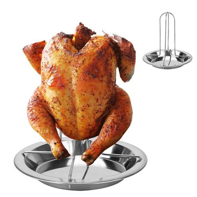 Roasting Grill Stand Chicken Roaster Rack Kitchen Outdoor BB