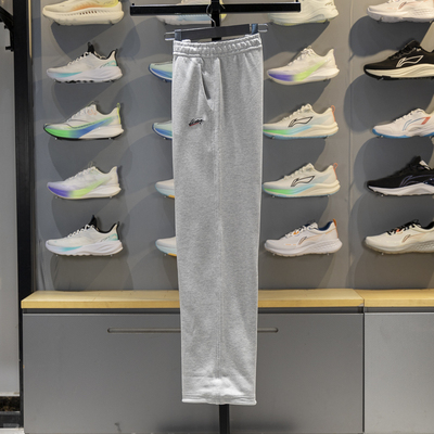 李宁直筒女子透气宽松卫裤