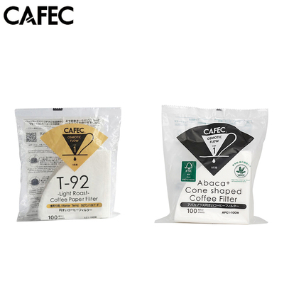 日本三洋CAFEC手冲咖啡滤纸 浅中深烘焙度V60锥形Abaca+滤纸100片