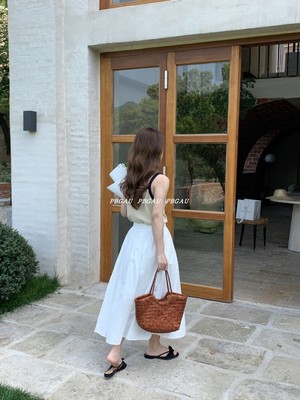 手提包编织法式牛皮菜篮子度假包