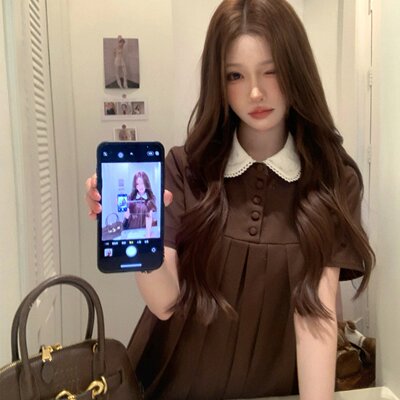 网图花与爱丽丝 doll感MIU系娃娃领连衣裙