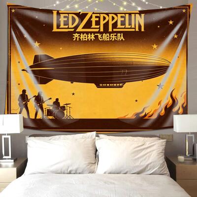 Led Zeppelin 齐柏林飞船乐队摇滚吉他装饰挂旗海报背景墙布挂布