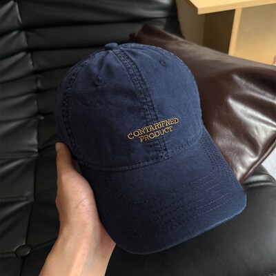 美式复古cont刺绣显白棒球帽子男女户外遮阳显脸小鸭舌帽韩潮百搭