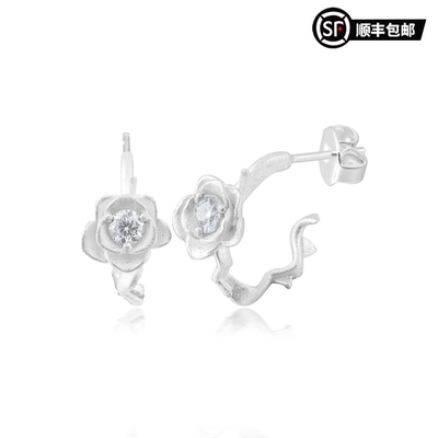 WIC原创设计玫瑰荆棘耳钉