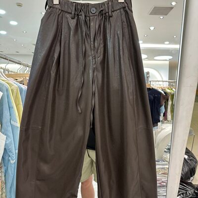 2026秋季新款高端女装时尚中性风松紧高腰双口袋百搭休闲裤9957H