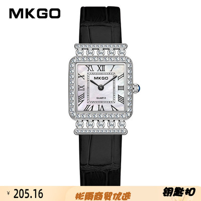 时尚MKGO罗马纹镶钻女士国产腕表