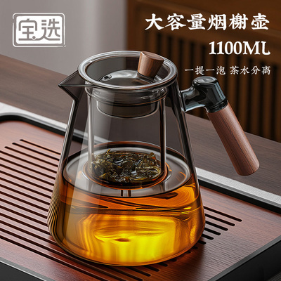 【全玻璃健康材质】煮泡两用茶壶
