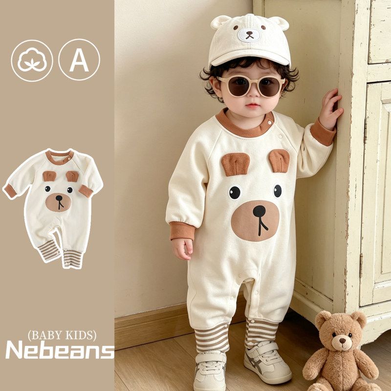 连身潮款秋季衣柔软哈衣爬秋天nebe韩版a棉26婴儿外出服乐宾家ans