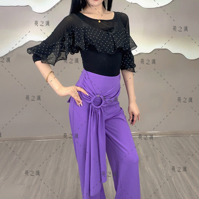 霍老师同款舞蹈裤新飘带直筒长裤