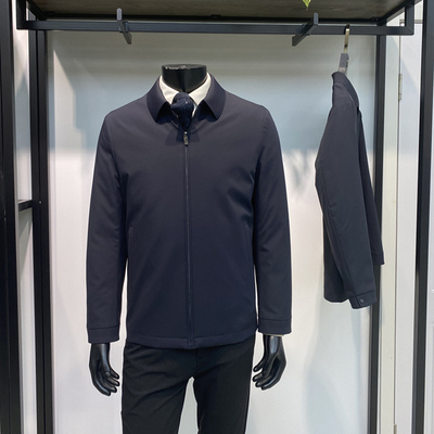 赔钱断码处理内胆可脱卸品男士翻领羽绒服牛奶丝保暖商务外套领佐