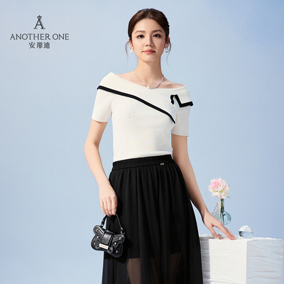 安那迪短袖针织衫女不规则气质