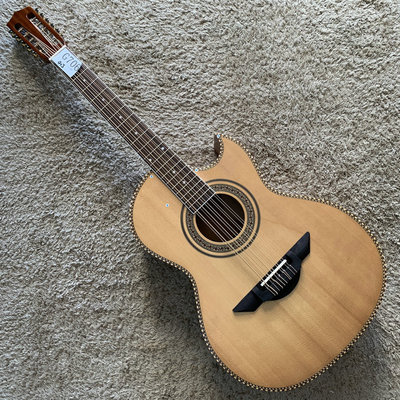 十弦10弦红松桃花芯木渔夫电箱民谣木吉他库存原木色缺角 微瑕疵