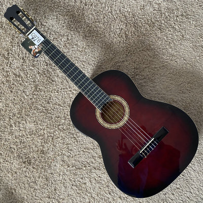 出口品牌 Hopper 云杉桃花心 古典吉他合板 39英寸电箱款渐变红色