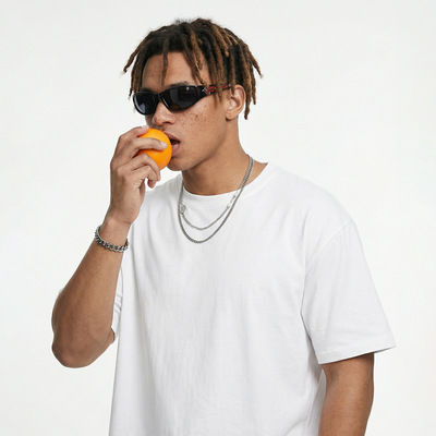 美式街头2026夏季220克纯棉打底衫男简约文化衫纯色短袖T恤男女款