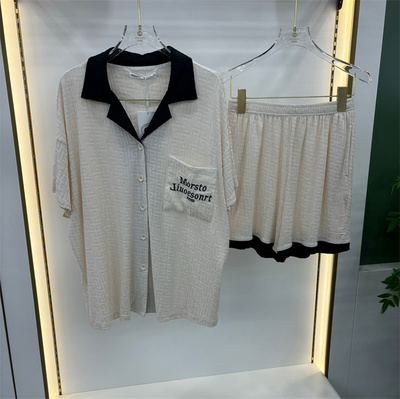 亲嘴猫男棉莫翻领家居服